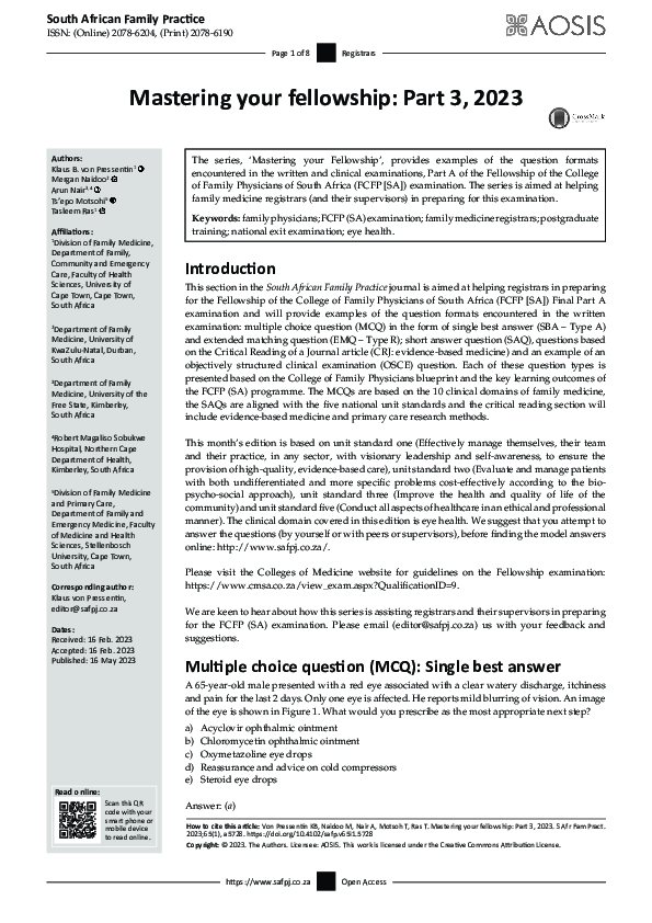 (PDF) Mastering your fellowship: Part 3, 2023