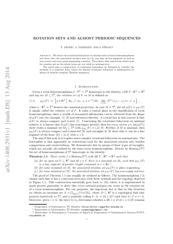 (PDF) Rotation sets and almost periodic sequences | Sonja Stimac ...