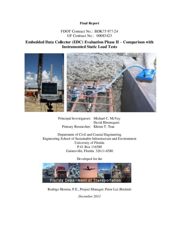 (PDF) Embedded data collector (EDC) evaluation, phase II - comparison ...