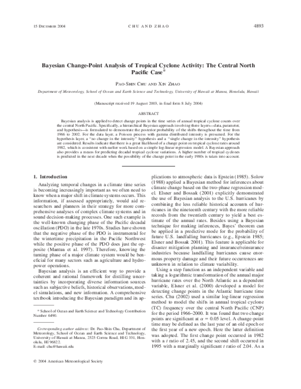 (PDF) Bayesian Change-Point Analysis of Tropical Cyclone Activity: The ...