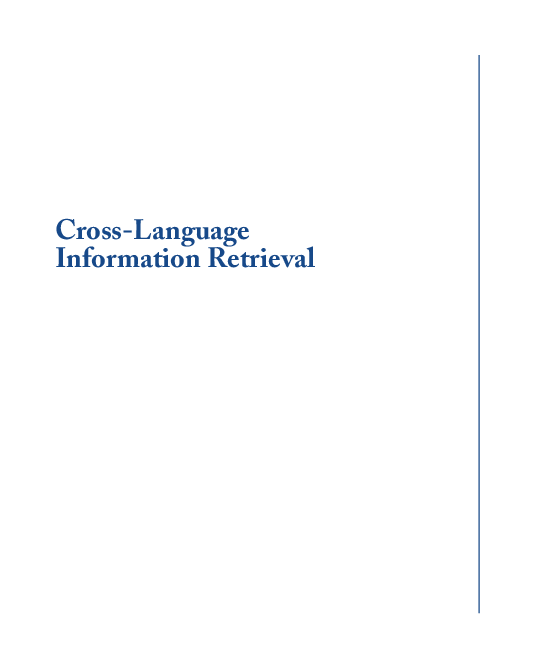 (PDF) Cross-Language Information Retrieval