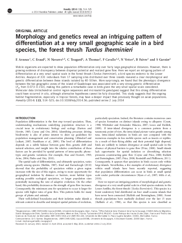 (PDF) Morphology and genetics reveal an intriguing pattern of ...