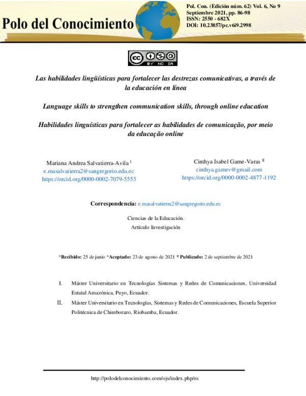 (PDF) Las habilidades lingüísticas para fortalecer las destrezas ...