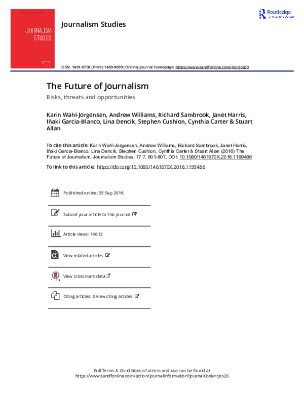(PDF) The Future of Journalism