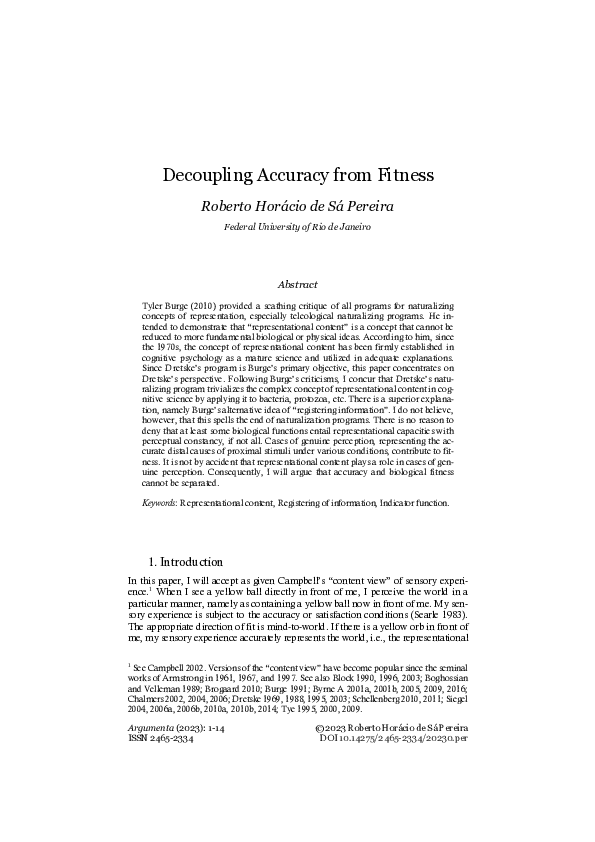 (PDF) Decoupling Accuracy from Fitness