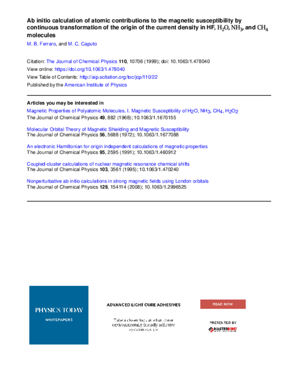 Pdf Ab Initio Calculation Of Atomic Contributions To The Magnetic