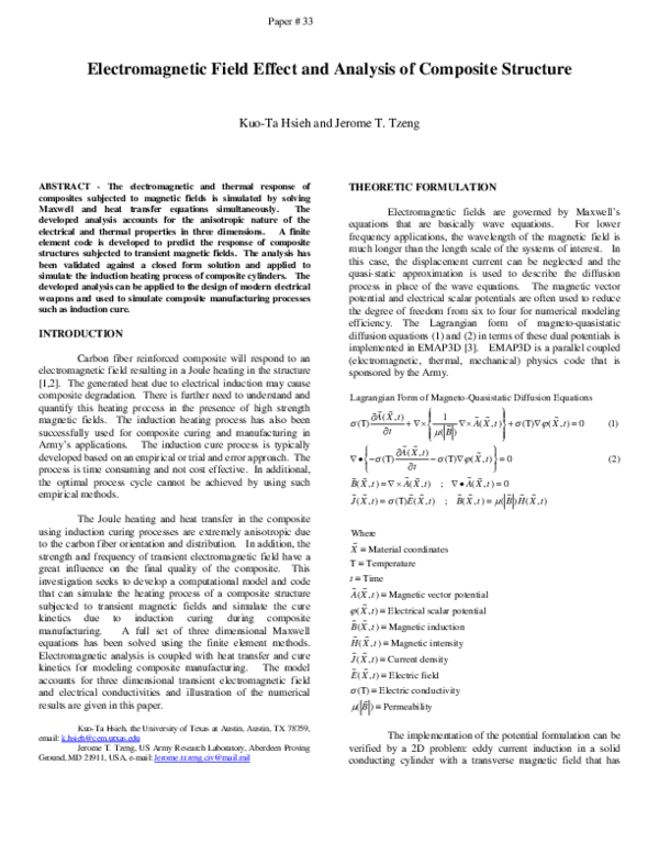 (PDF) Electromagnetic Field Effect and Analysis of Composite Structure