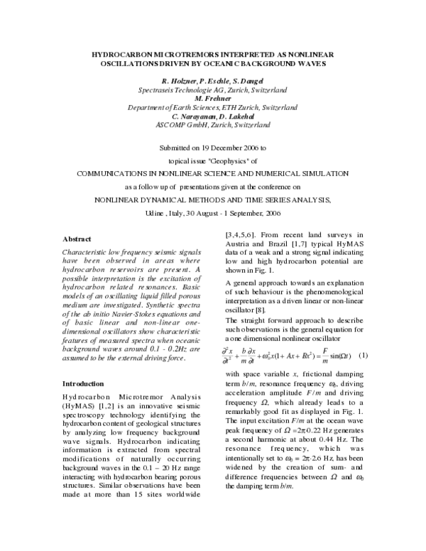 (PDF) Hydrocarbon microtremors interpreted as nonlinear oscillations driven by oceanic ...