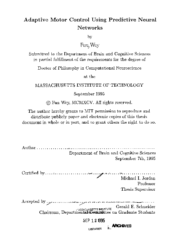 (PDF) Adaptive motor control using predictive neural networks