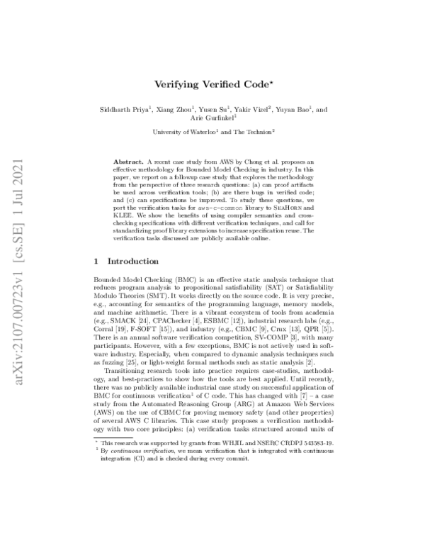 (PDF) Verifying Verified Code