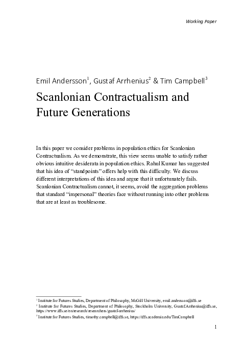(DOC) Scanlonian Contractualism and Future Generations