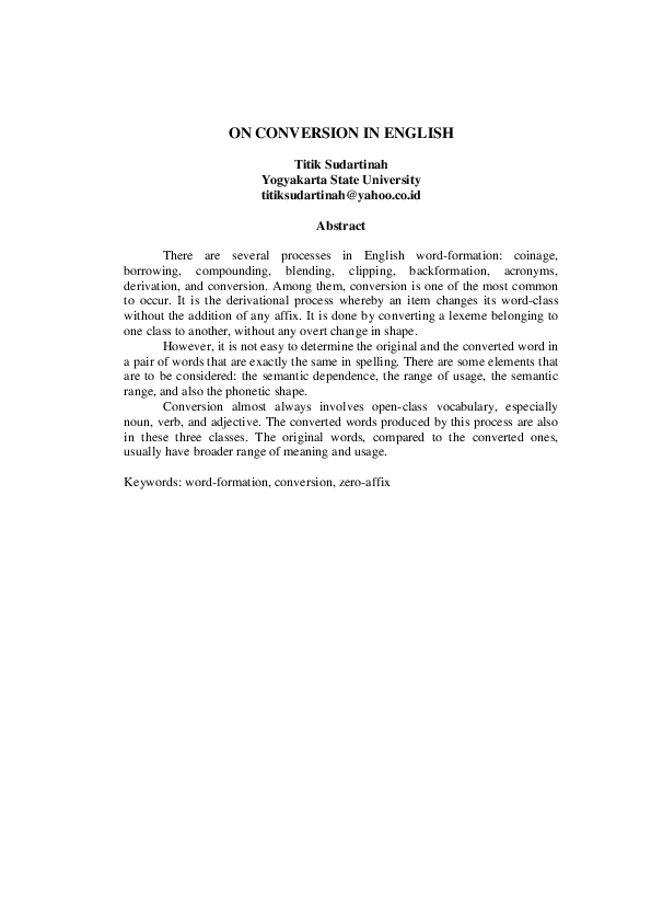 (PDF) On Conversion In English