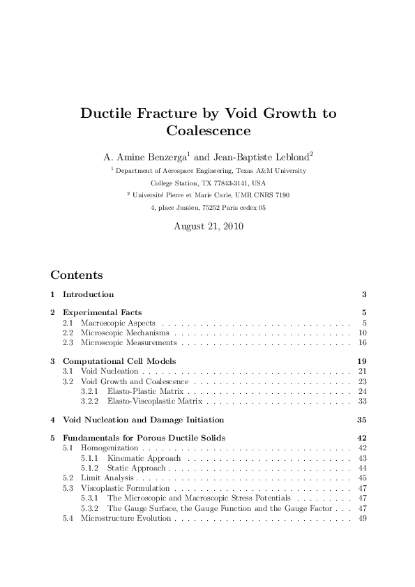 (PDF) Ductile Fracture by Void Growth to Coalescence