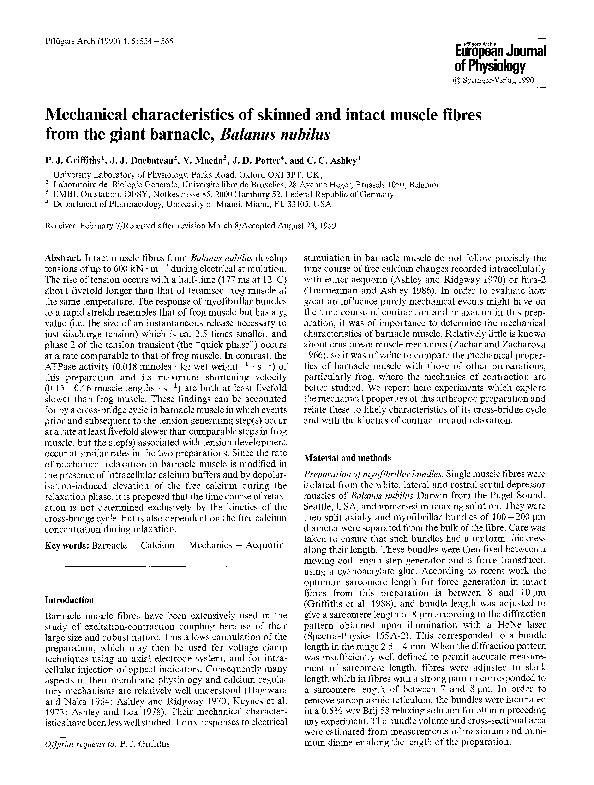 (PDF) Mechanical characteristics of skinned and intact muscle fibres ...