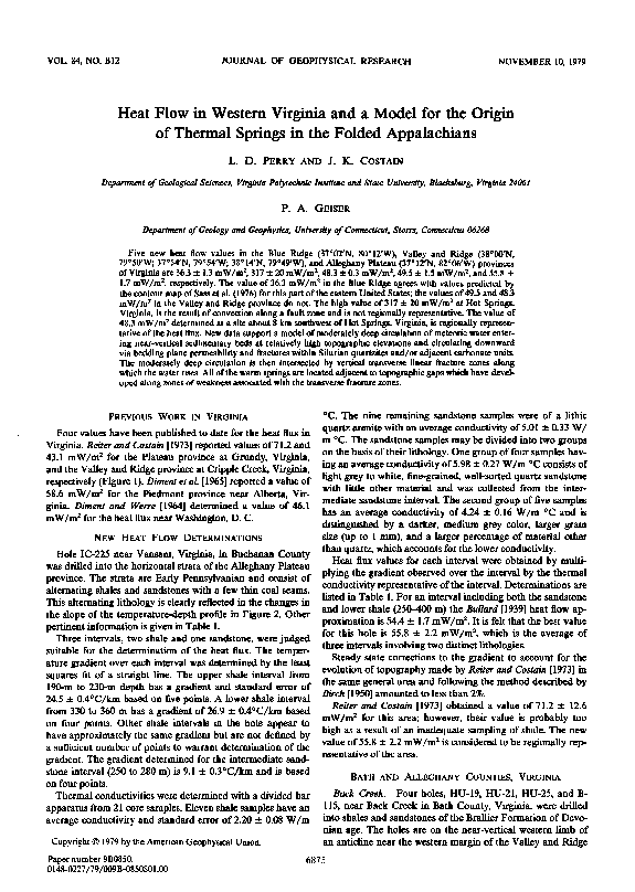 (PDF) Heat flow in western Virginia and a model for the origin of ...