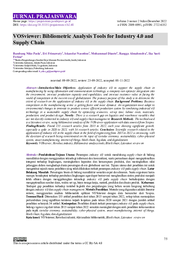 (PDF) VOSviewer: Bibliometric Analysis Tools for Industry 4.0 and ...