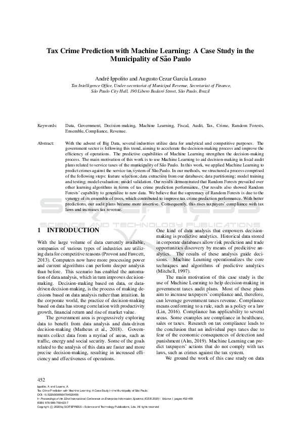 (PDF) Tax Crime Prediction with Machine Learning: A Case Study in the ...