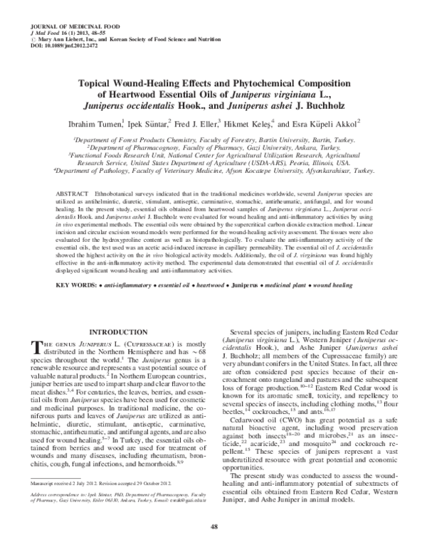 (PDF) Topical Wound-Healing Effects and Phytochemical Composition of Heartwood Essential Oils ...
