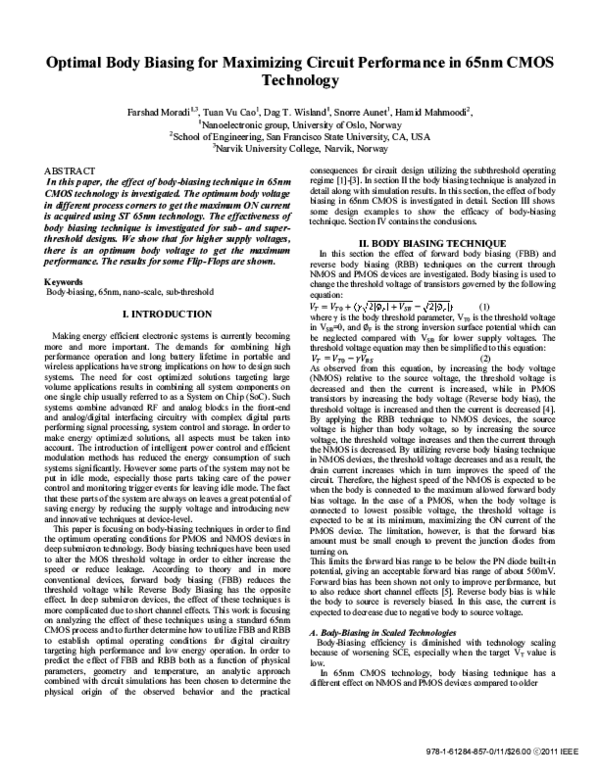 (PDF) Optimal body biasing for maximizing circuit performance in 65nm ...