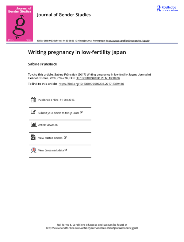 (PDF) Writing Pregnancy in Low-Fertility Japan | Amanda Seaman ...