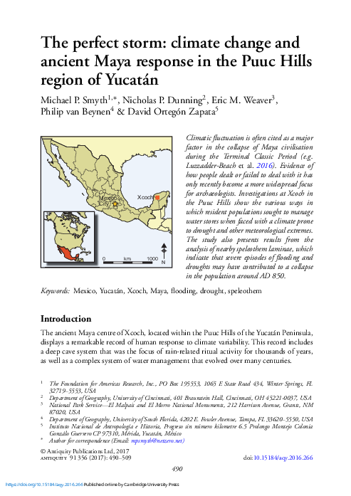(PDF) The perfect storm: climate change and ancient Maya response in ...