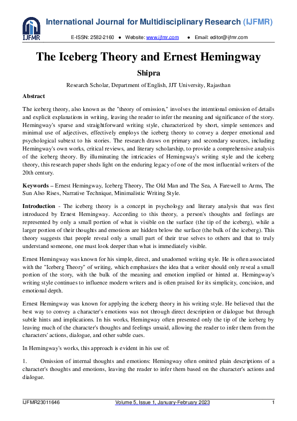 (PDF) The Iceberg Theory and