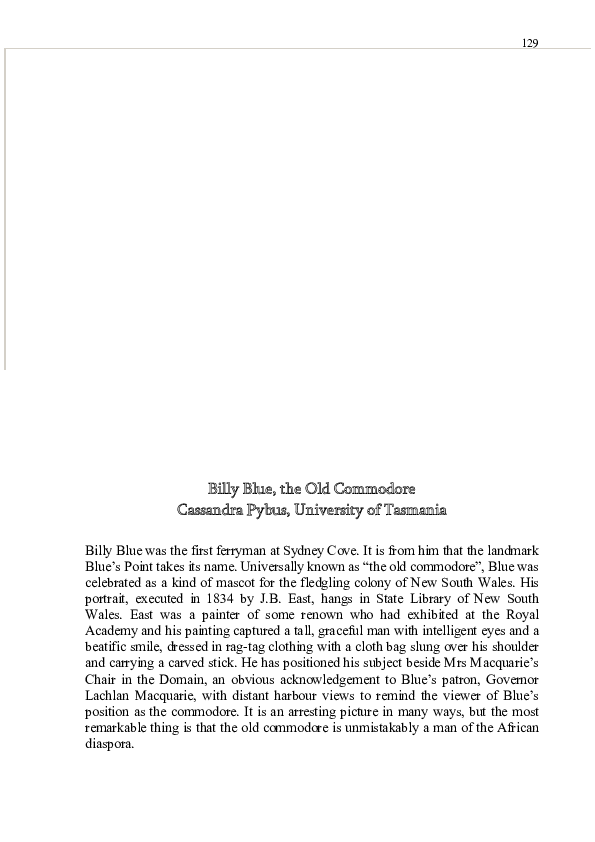 (PDF) Billy Blue, the Old Commodore