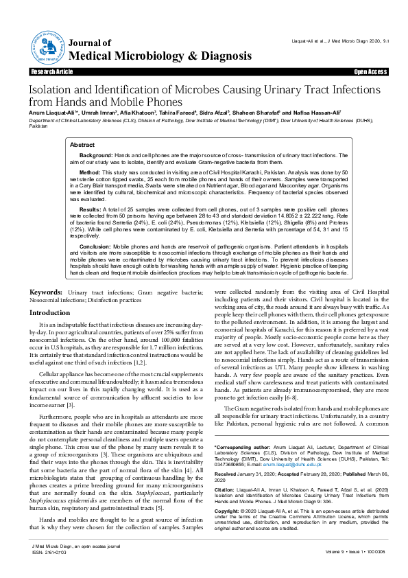 (PDF) Isolation and Identification of Microbes Causing Urinary Tract ...
