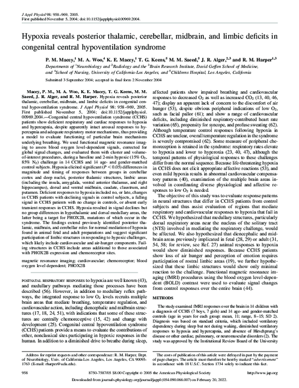 (PDF) Hypoxia reveals posterior thalamic, cerebellar, midbrain, and ...