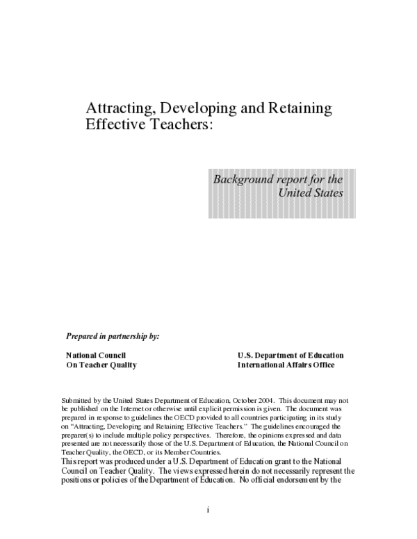 (PDF) Attracting, Developing and Retaining Effective Teachers ...