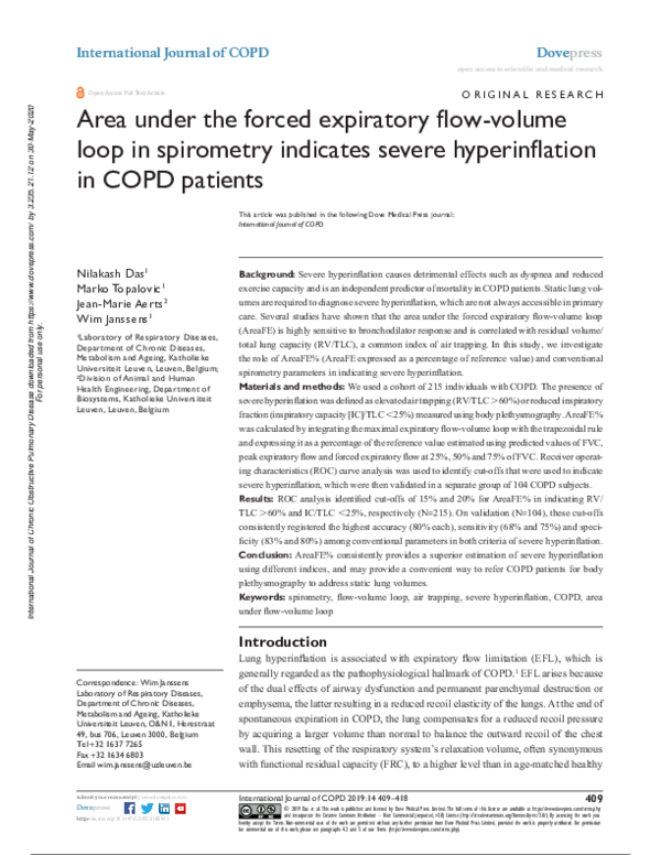 (PDF) Area under the forced expiratory flow-volume loop in spirometry ...