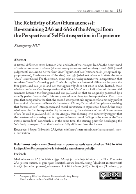 (PDF) The Relativity of Ren (Humaneness): Re-examining 2A6 and 6A6 of ...