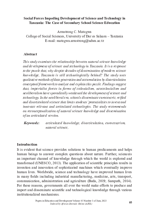 (PDF) Social Forces Impeding Development of Science and Technology in ...