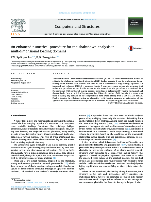 (PDF) An enhanced numerical procedure for the shakedown analysis in multidimensional loading ...