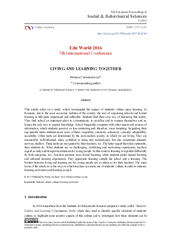 (PDF) Living And Learning Together