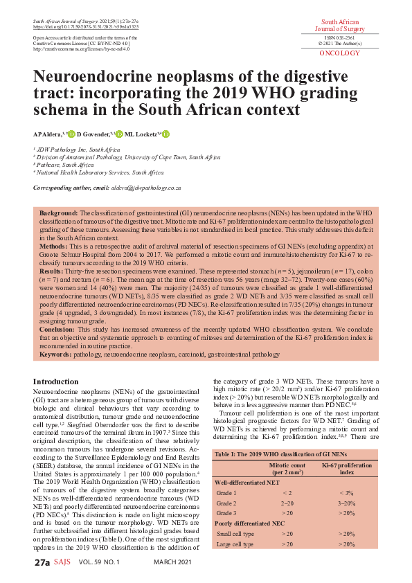 (PDF) Neuroendocrine neoplasms of the digestive tract: incorporating ...
