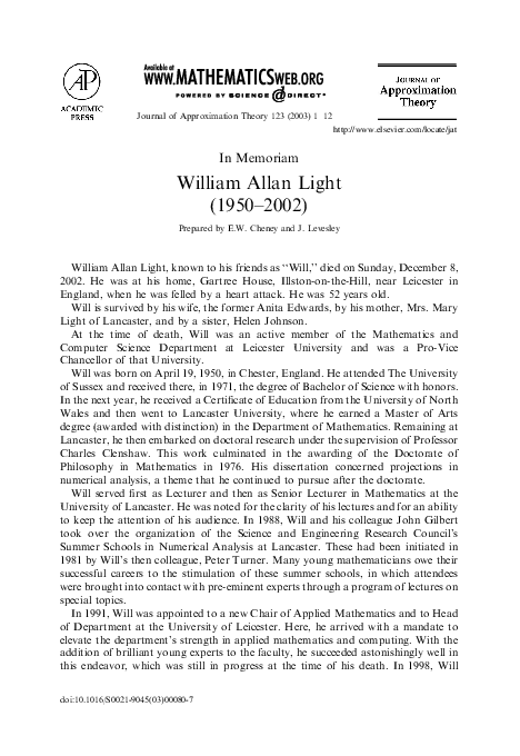 (PDF) William Allan Light