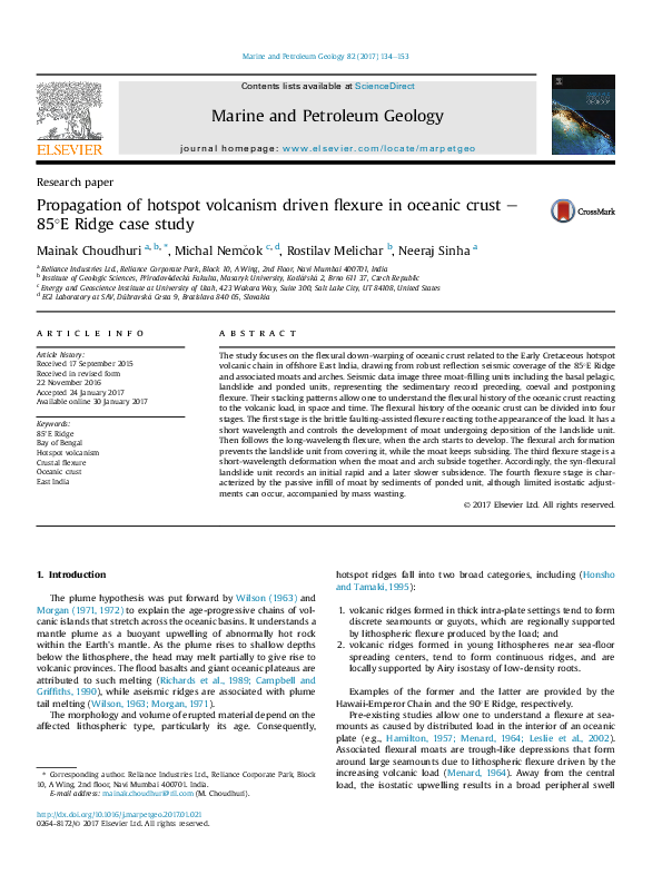 (PDF) Propagation of hotspot volcanism driven flexure in oceanic crust ...