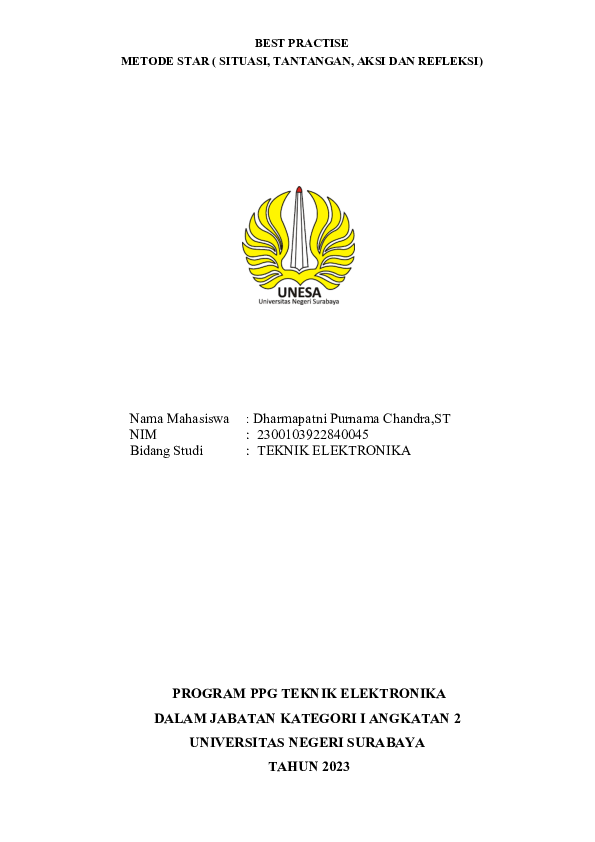 (PDF) BEST PRACTISE METODE STAR ( SITUASI, TANTANGAN, AKSI DAN REFLEKSI ...