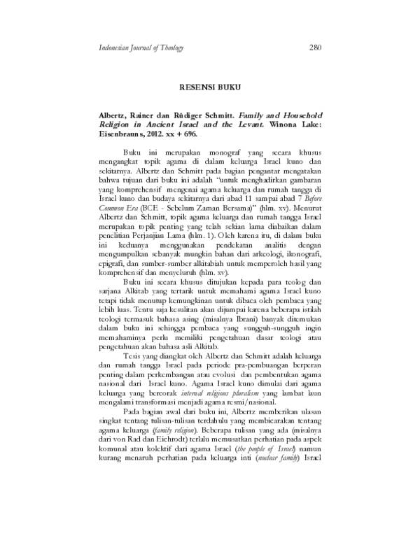 (PDF) Family and Household Religion in Ancient Israel and the Levant