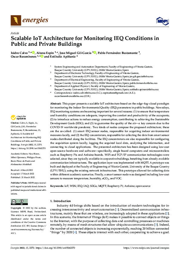 (PDF) Scalable IoT Architecture for Monitoring IEQ Conditions in Public and Private Buildings ...