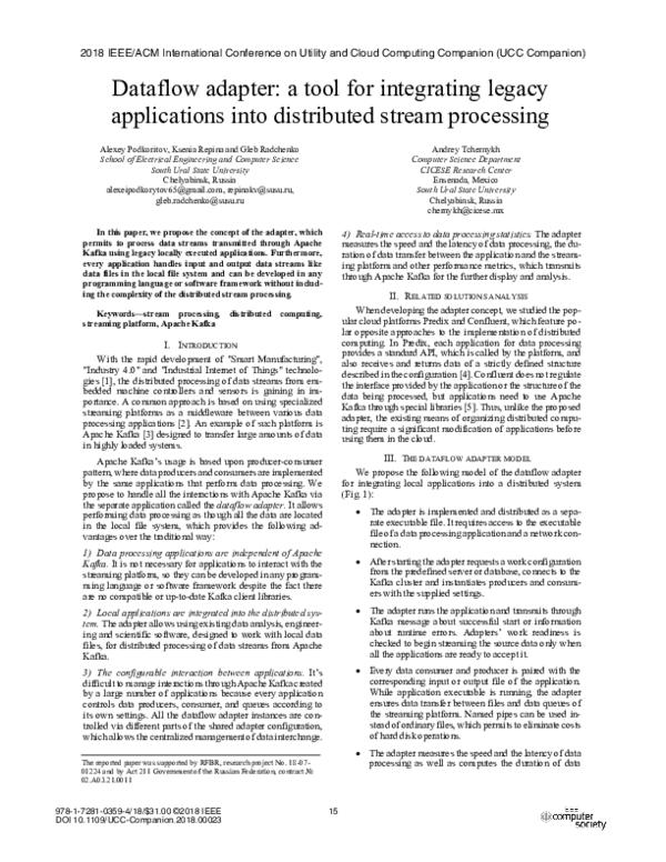 (PDF) Dataflow Adapter: A Tool for Integrating Legacy Applications into Distributed Stream ...