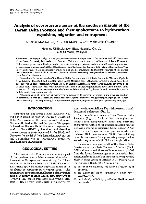 (PDF) Analysis of Overpressure Zones at the Southern Margin of the ...