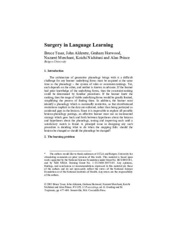 (PDF) Surgery in Language Learning