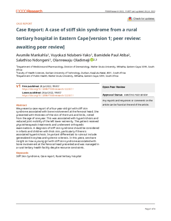 (PDF) Case Report: A case of stiff skin syndrome from a rural tertiary ...