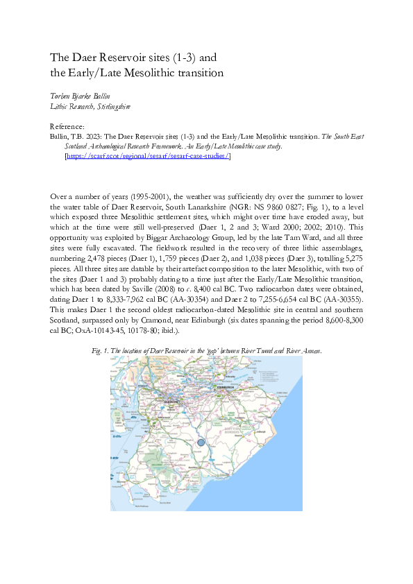 (PDF) 2023: The Daer Reservoir sites (1-3) and the Early/Late ...