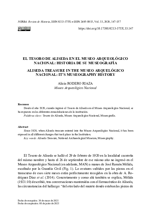 (PDF) El Tesoro De Aliseda en El Museo Arqueológico Nacional: Historia ...