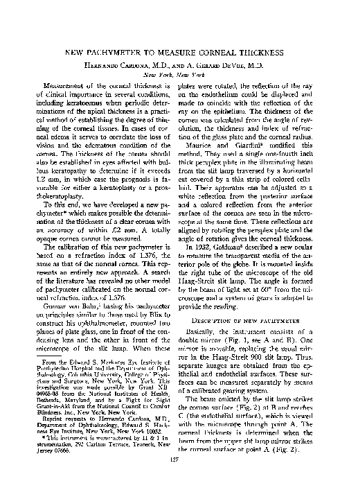(PDF) New Pachymeter to Measure Corneal Thickness