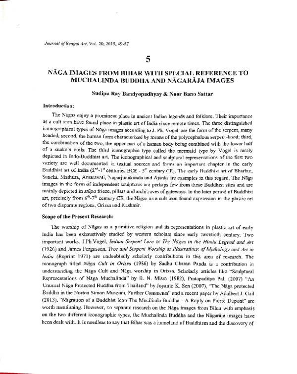 (PDF) NAGA IMAGES FROM BIHAR WITH SPECIAL REFERENCE TO MUCHALINDA ...