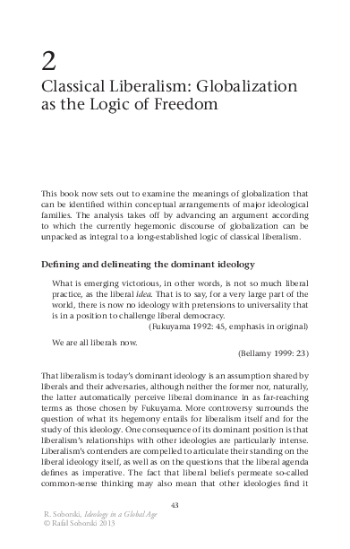 (PDF) Classical Liberalism: Globalization as the Logic of Freedom